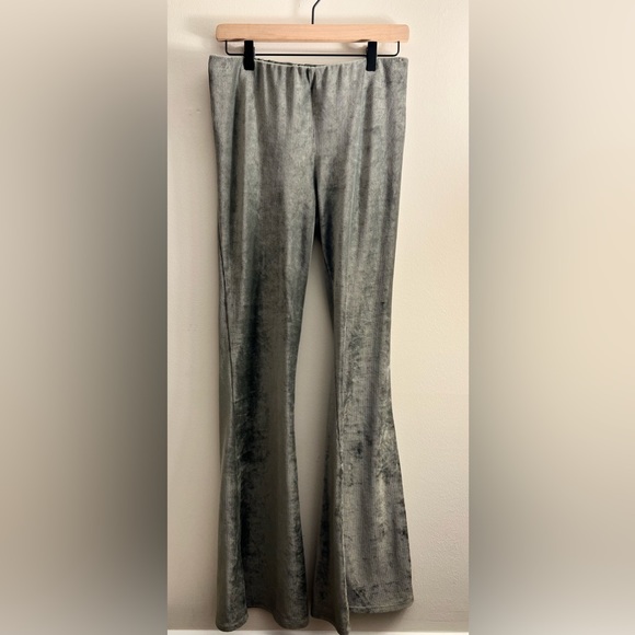 Timing | Pants & Jumpsuits | Timing Women Olive Green Ribbed Velour ...